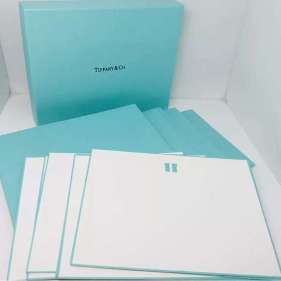 Tiffany & Co. | Office | Tiffany Co Blank Note Cards Wembossed Blue ...